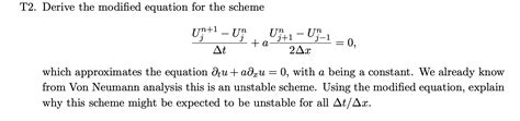 Solved T2 ﻿derive The Modified Equation For The