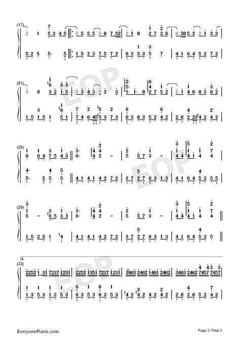 蒲公英的約定簡單版 EOP教學曲雙手簡譜預覽 EOP線上樂譜架