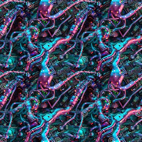Distorted Otherworldly Pathways On Circuit Board Intertwined In A Mesmerizing 3d Rendered