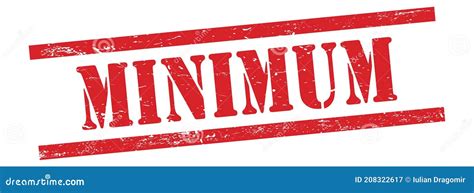 Minimum Text On Red Grungy Lines Stamp Stock Illustration