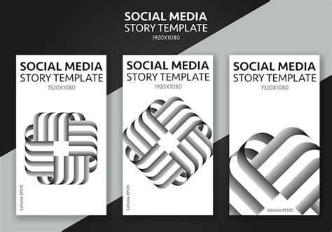 소셜 미디어용 스토리 템플릿 비즈니스용 편집 가능한 스토리 표지 디자인 프리미엄 벡터