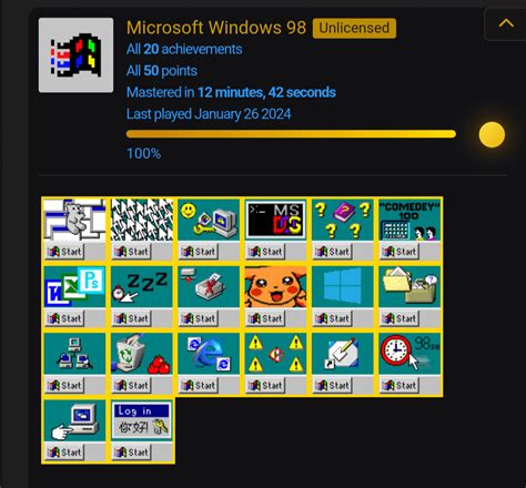 Microsoft Windows 98 Unlicensed R Retroachievements