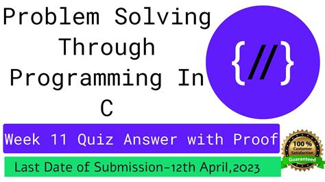 Nptel Problem Solving Through Programming In C Week 11 Quiz Assignment With Proof Of Each