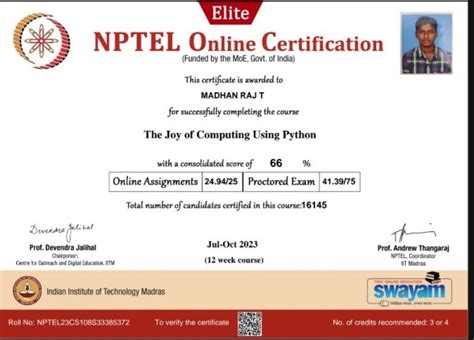 madhan raj on linkedin python nptel swayam pythonprogramming