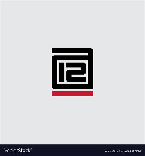 Letter A And Number 12 Twelve Logo A12 Vector Image