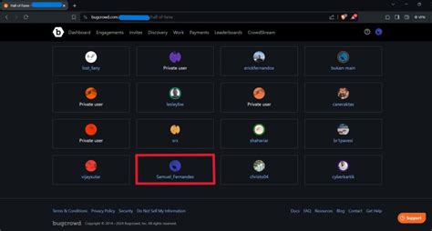 Bugcrowd Validsubmission Halloffame Cybersecurity… Samuel Fernandes