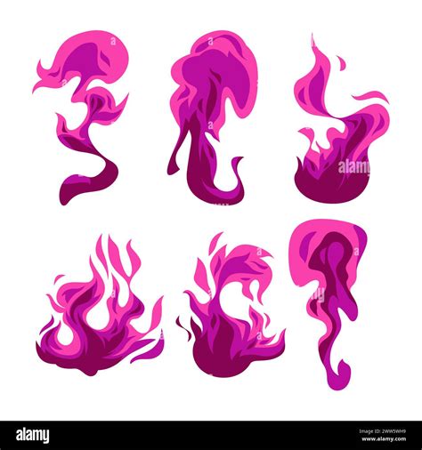 Purple Color Set Fire Effect Hot Explosion Danger Flammable Burning