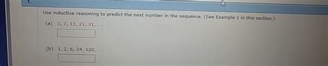 Solved Use Inductive Reasoning To Predict The Next Number In