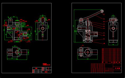 手压阀零件图级装配图 零件图和装配 AutoCAD 2004 模型图纸下载 懒石网