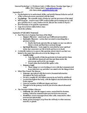 Psychology Unit 1 Lecture Notes Unit 1 Psych Unit 1 Psychology The Study Of Mind And