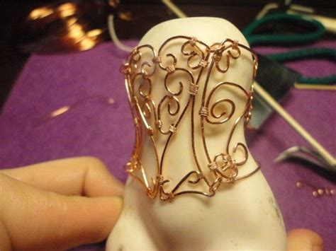 Как сделать корсет из медной проволоки и полимерной глины Типа мастер класс Cuff Bracelets