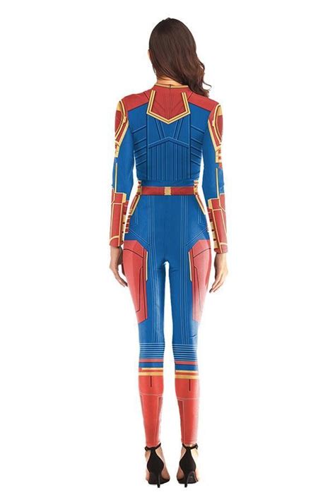 Fancy Captain Marvel Bodysuit Halloween Costume Sapphire Blue In 2025