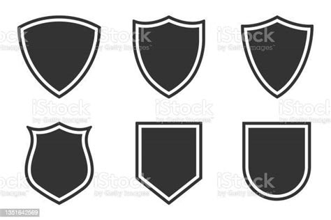 쉴드 셰이프 벡터 아이콘 세트입니다 보호 및 보안 기호 컬렉션 안전 및 방어 표지판 헤럴드 로고 클립 아트 실루엣 신뢰에 대한 스톡 벡터 아트 및 기타 이미지 Istock