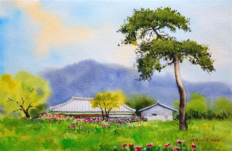 Watercolors에 있는 Sudhir Inamdar님의 핀 자연 사진 수채화 풍경 풍경화