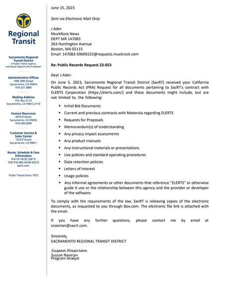 Pra 23 053 Document Response Letter Documentcloud