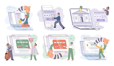 Hacker Activity Big Set Hacking Computer Phishing Account Cyber Attack On Personal Data向量圖形及更多