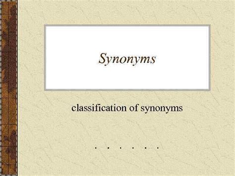 Classify Synonym