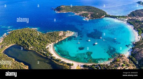 Best Beaches Of Corsica Island Aerial Panoramic View Of Beautiful