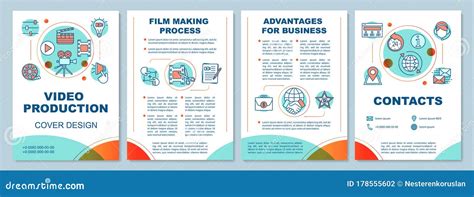 Video Production Agency Brochure Template Layout Stock Vector Illustration Of Film Contact