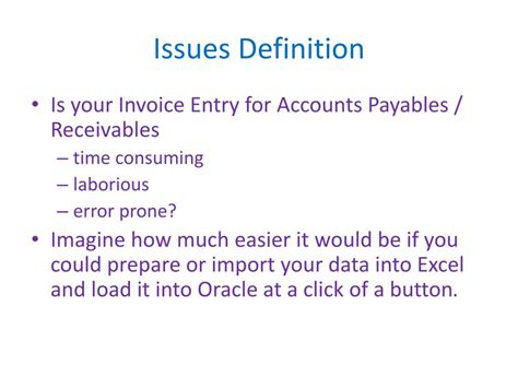 Ppt Using Ms Excel To Validate And Load Your Data Into Oracle Ebs Powerpoint Presentation Id