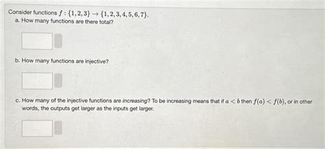 Solved Consider Functions F {1 2 3}→{1 2 3 4 5 6 7} A How