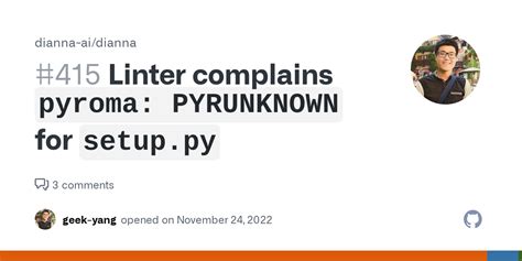 linter complains `pyroma pyrunknown` for `setup py` · issue 415
