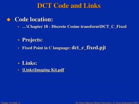 Ppt Chapter 18 Discrete Cosine Transform Powerpoint Presentation Free Download Id7007404