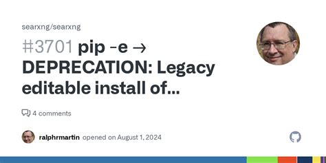 Pip E DEPRECATION Legacy Editable Install Of Searxng Setup