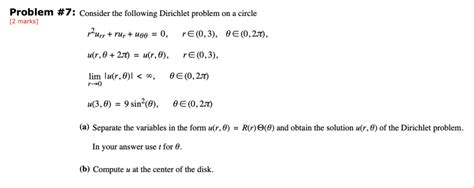 solved problem 7 consider the following dirichlet problem
