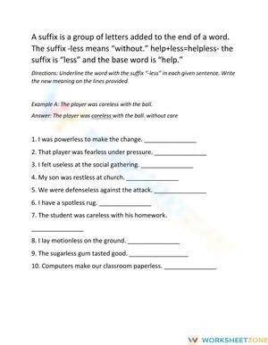 Primary Pals Suffixes Less Ly Ful Suffixes Worksheets Worksheets Library