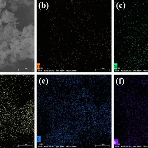Sem Image A And Eds Element Maps Bf Of The Agbrbi2sio5 Composite