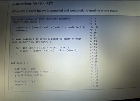 Solved Instructions For Q8 09 When The C Code Below Is