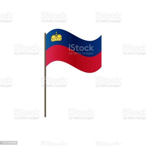 깃대에 리히텐슈타인 플래그입니다 공식 색상 하 고 올바르게 비율 리히텐슈타인의 깃발을 흔들며 깃대에 벡터 일러스트 레이 션 격리 0명에 대한 스톡 벡터 아트 및 기타 이미지