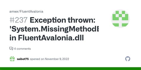Exception Thrown Systemmissingmethodexception In Fluentavaloniadll · Issue 237 · Amwx