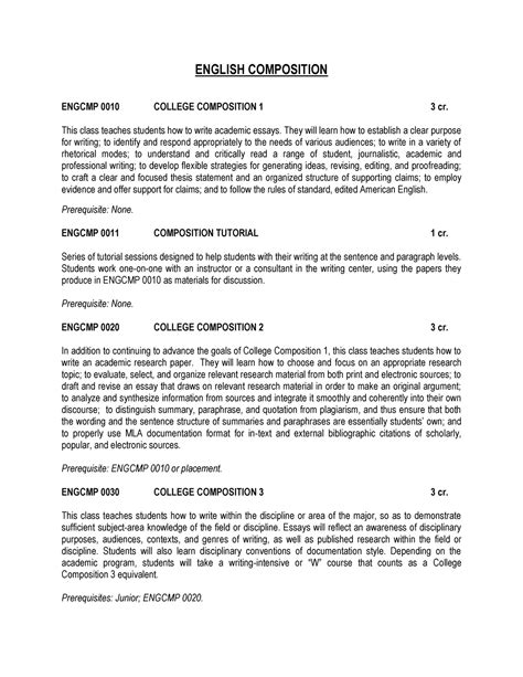 English Composition Syllabus English Composition Engcmp 0010