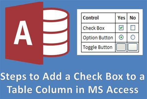 How To Add A Check Box To A Table Column In Ms Access