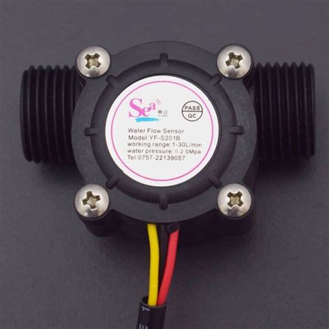 Water Flow Sensor Sea Yf S201 Flowmeter G12 1 30lmin Black For