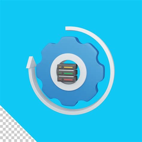 Premium Psd 3d Rendering Operation System Concept With Gear And Colorful Server Useful For