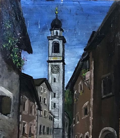Kirchen Ansicht Gemälde Unleserlich Signiert Kaufen Auf Ricardo