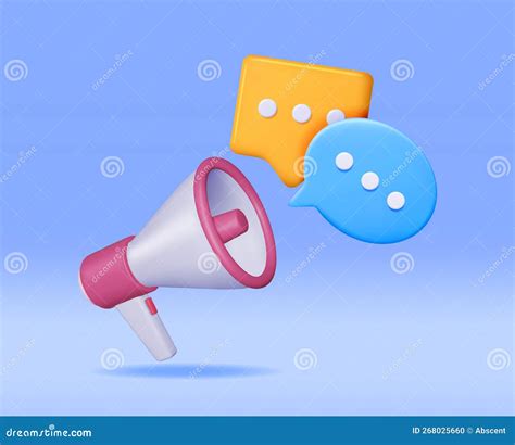3d Megaphone With Blank Bubble Chat Stock Vector Illustration Of Speaker Chat 268025660