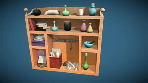 Low Poly Shelf Buy Royalty Free D Model By GattalupaGames F Sketchfab Store