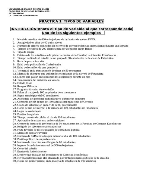 Practica 1 Tipos De Variables Pdf