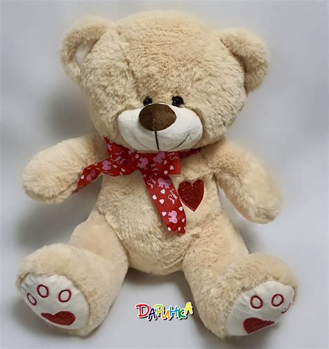 Мяка іграшка Ведмедик Тімка з вишитим серцем ціна 345 грн Ведмеді від українського виробника