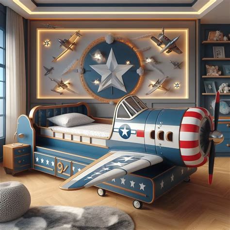Elevate Your Bedroom With The Classic Fighter Airplane Shaped Bed