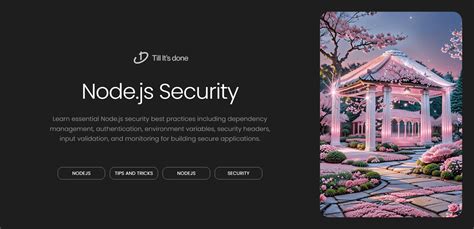 node js security best practices guide 2024