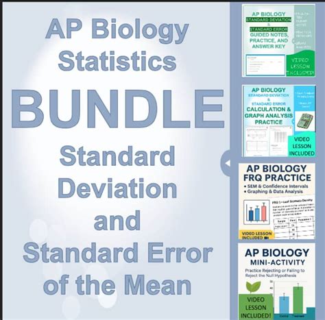 Ap Biology Statistics Bundle Sd Sem Error Bars And Graphing Practice