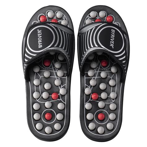 Byriver Reflexology Pressure Point Foot Massage Mat Slides Sandals