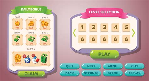 casual game ui menu pop up buttons 3132290 vector art at vecteezy