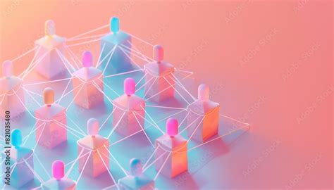 3d Rendered Image Depicting Interconnected Human Figures Symbolizing A Network Or Social
