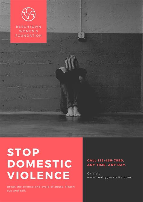 Free Custom Printable Domestic Violence Poster Templates Canva
